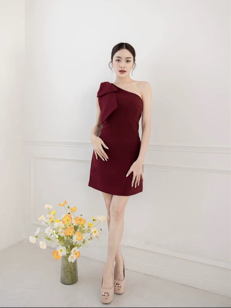 Padded Toga Bow Mini Dress [4 Colours] – LEXI + LOU